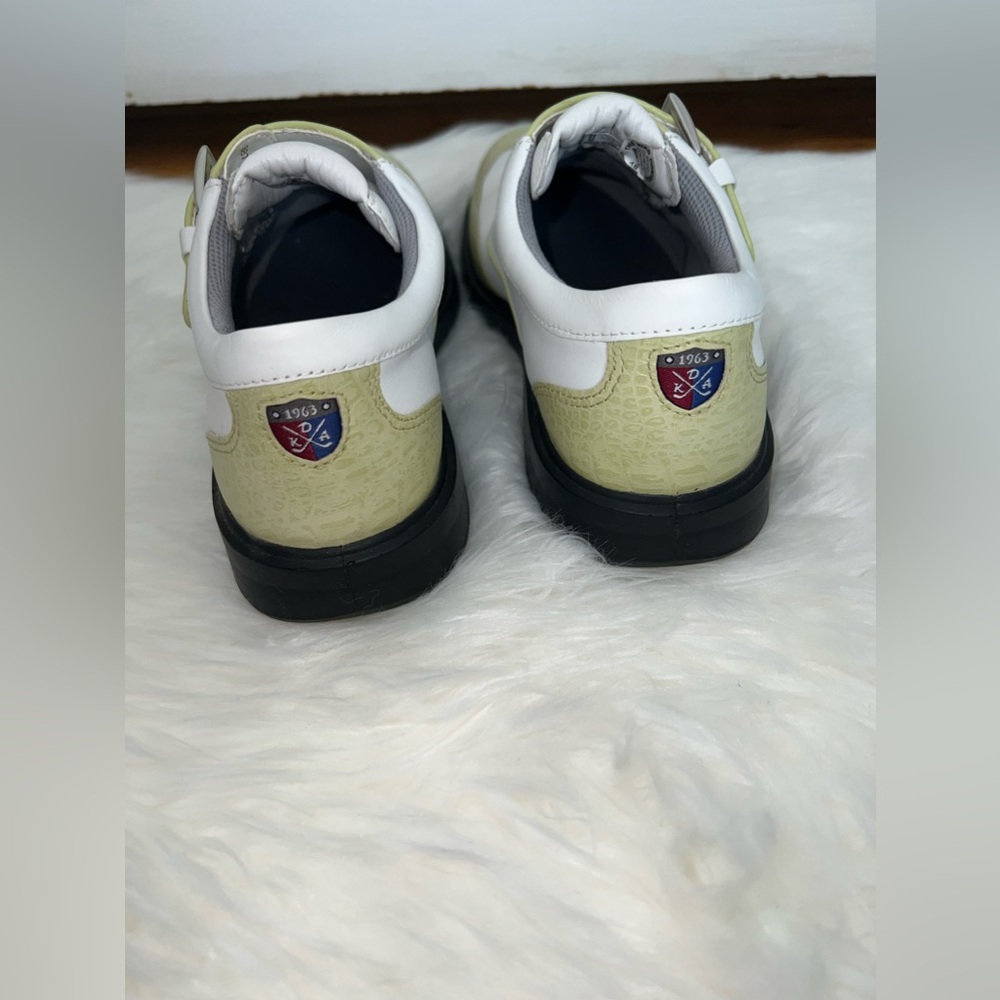 Ecco Womens Golf White/Green Croc Pattern Leather Win… - Gem